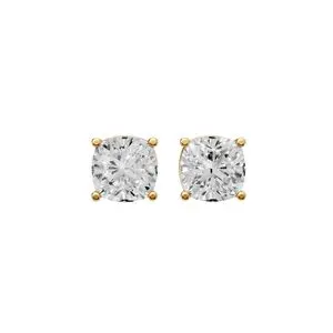 AYA FINE JEWELRY 3.14 Ct Cushion Cut Lab Diamond Stud Earrings In 14k Gold - Yellow