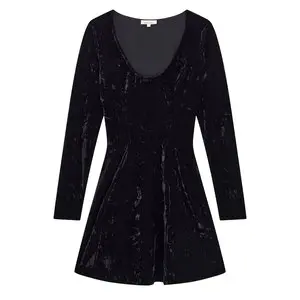 LITTLE LIES Crushed Velvet Fit & Flare Mini Dress
