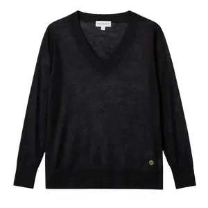 BEL CASHMERE Vera Ultrafine Cashmere V-neck Sweater - Black