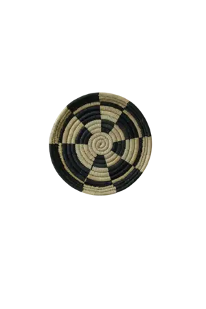 Botanical Boys Neutrals / Malawi Wall Basket Small Four - Black