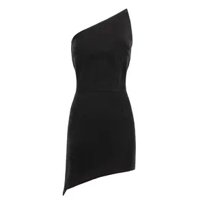 AVENUE N°29 Asymmetric Mini Dress - Black