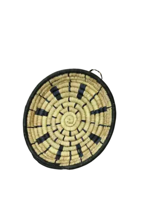 Botanical Boys Neutrals / Malawi Wall Basket Small Nine - Black