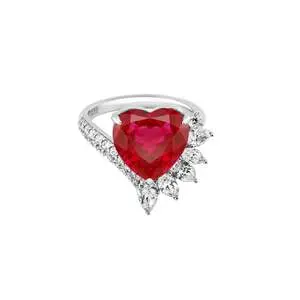 Arte Madrid Casa Real Insignia Statement Ring - Red