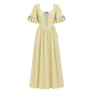 ROSE & NANCY Mori Lemon Print Maxi Dress