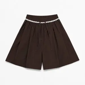 ALAS Cotton Poplin Shorts With Lace Trim