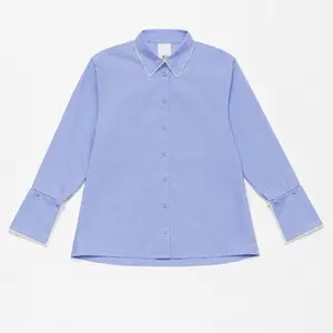 ALAS Name Cotton Poplin Oversized Shirt With Lace Trim