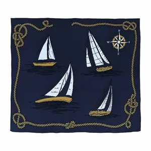 In2green Cotton Sustainable Knit Throw Blanket - Blue