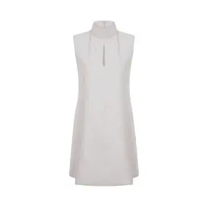 THISISU COLLECTION Nara Cut-out High-neck Mini Dress – Ecru