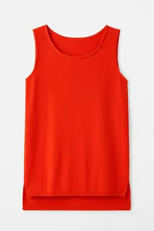 CONQUISTA Sleeveless Knit Top With Asymmetrical Hemline