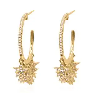 LUNA CHARLES Lyra Star Hoop Earrings - Gold