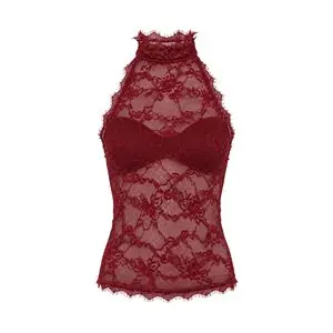 OW Selah Lace Halter Top - Red