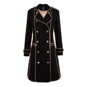 AVENUE N°29 Double Breasted Military Coat - Black