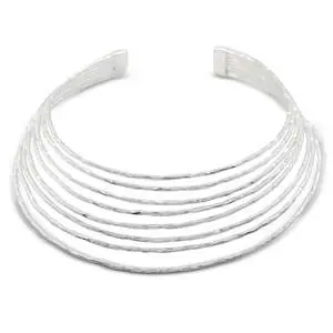GEM BAZAAR JEWELLERY Sterling Plated Brass Collar Necklace And Cuff Set