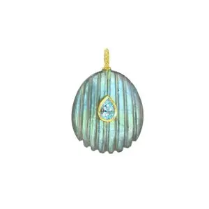 KAMARIA Labradorite And Topaz Gemstone Pendant - Blue