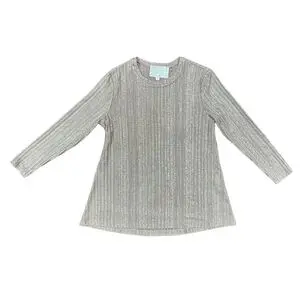 LINDSAY NICHOLAS NEW YORK Laura Crew Neck In Antique Shimmer - Silver