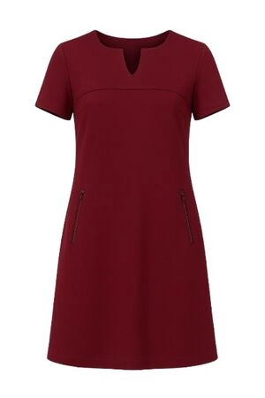 CONQUISTA Stretch Punto Di Roma Fabric Sack Dress - Red