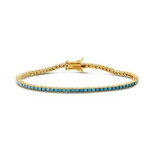 SHYMI Classic Turquoise Tennis Bracelet - Blue/gold