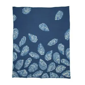 In2green Cotton Sustainable Knit Throw Blanket - Blue