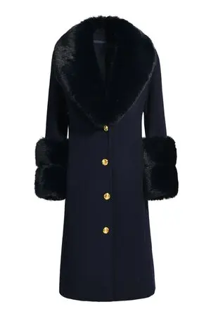 HORTONS ENGLAND Huntley Cashmere Coat Navy