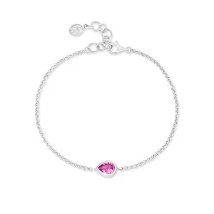 DOWER & HALL Silver Pear Quartz Chain Bracelet