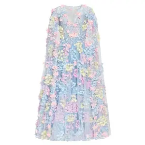 MATSOUR'I Midi Dress With Detachable Sleeves - Blue