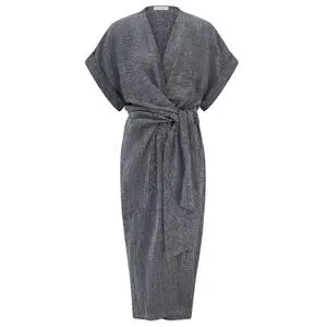 THE SUMMER EDIT Luxe Linen Wrap Dress