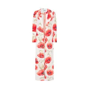ROQAIA FASHION HOUSE White And Red Floral Jacket - White/red