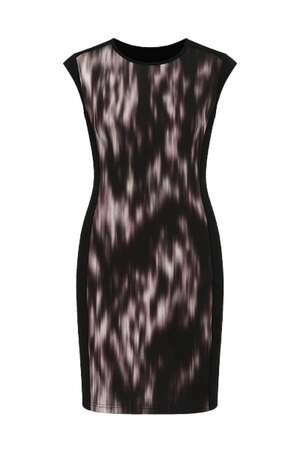 CONQUISTA Sleeveless Abstract Print Dress