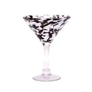 LONDON ATELIER BYPRODUCT Large Martini Glass In Dalmatian Print - Black