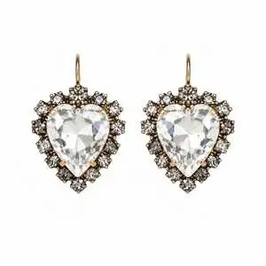 VSTYLE Swarovski Heart Earrings - White