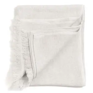 STUDIO VARIOUSLY Pebble Light Gray Hand Woven Soft Linen Scarf - Grey