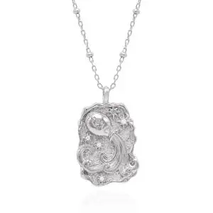 LUNA CHARLES Solara Zodiac Necklace Aquarius - Silver