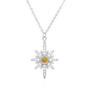 LUNA CHARLES Heidi North Star Birthstone Necklace November - Silver