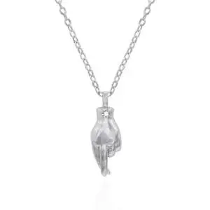 LUNA CHARLES Billie Fingers Crossed Sterling Necklace - Silver