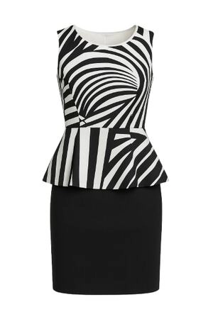 CONQUISTA Zebra Print Peplum Dress