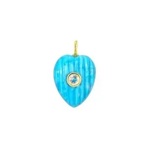 KAMARIA Turquoise Howlite And Topaz Heart Pendant - Blue