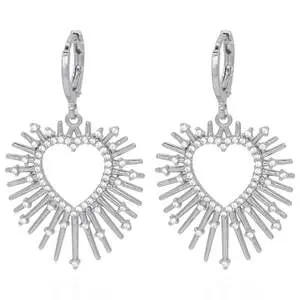 LUNA CHARLES Sadie Starburst Heart Earrings Plated - Silver