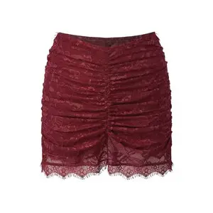 OW Burgundy Lace Mini Skirt