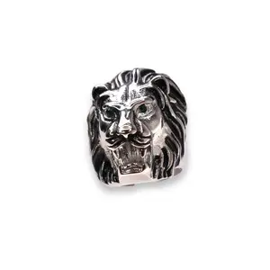 JAGGED HALO JEWELRY Lann Lion Head Ring - Silver