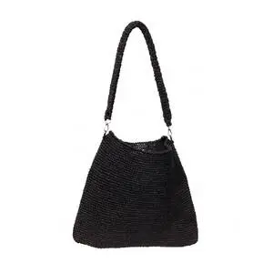 N'ONAT Amalfi Hand Crochet Raffia Bag - Black
