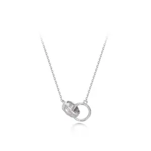 DIDIER DUBOT Sensuelle Raw Textured Double Ring Necklace - Silver