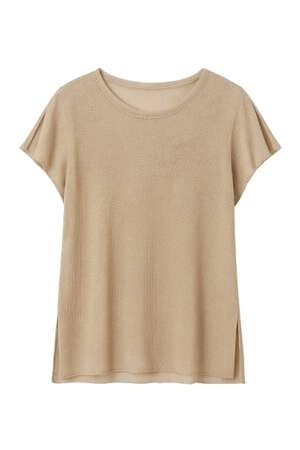 CONQUISTA Short Sleeve Semi Sheer Top
