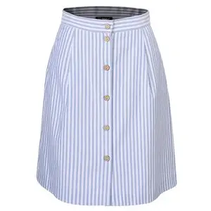 SMART AND JOY Striped Buttoned Short Skirt