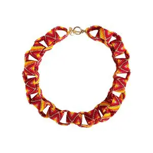 ILIANA ARRAZOLA Bold Chunky Link Necklace - Red/yellow/orange