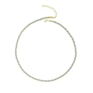 SPERO LONDON Handmade Rope Braided Sterling Silver Beaded Chain Necklace - Gray