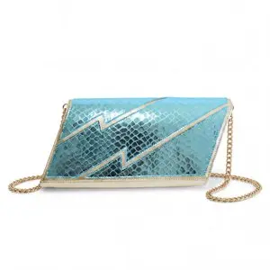 TERRY DE HAVILLAND Gold / Blue Mia Blue Gold Clutch Bag - Gold/blue