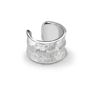 DOWER & HALL Double Concave Nomad Ear Cuff In Sterling