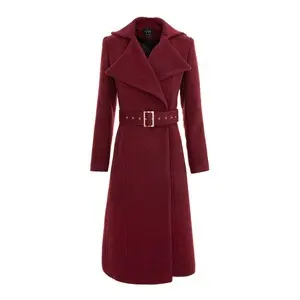 AVENUE N°29 Double Breasted Wool Coat With Belt