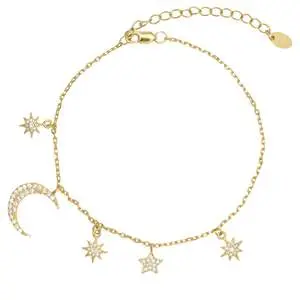 LUNA CHARLES Vega Moon & Star Charm Bracelet - Gold