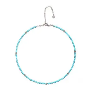 SEVEN SAINTS Silver And Blue Turquoise Choker Necklace - Silver/blue
